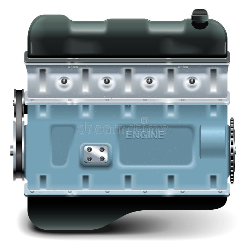 Vector Engine Block with Parts Stock Vector - Illustration of shaft ...