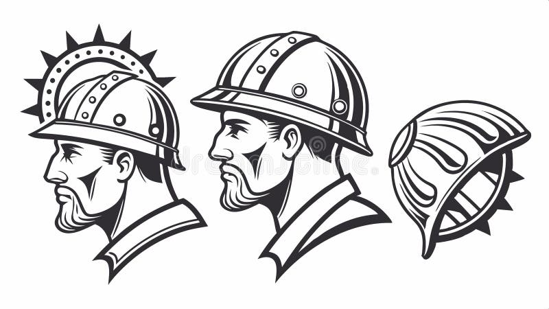 Engineer Helmet Illustrations, Construction Gear Set Vector Design ...