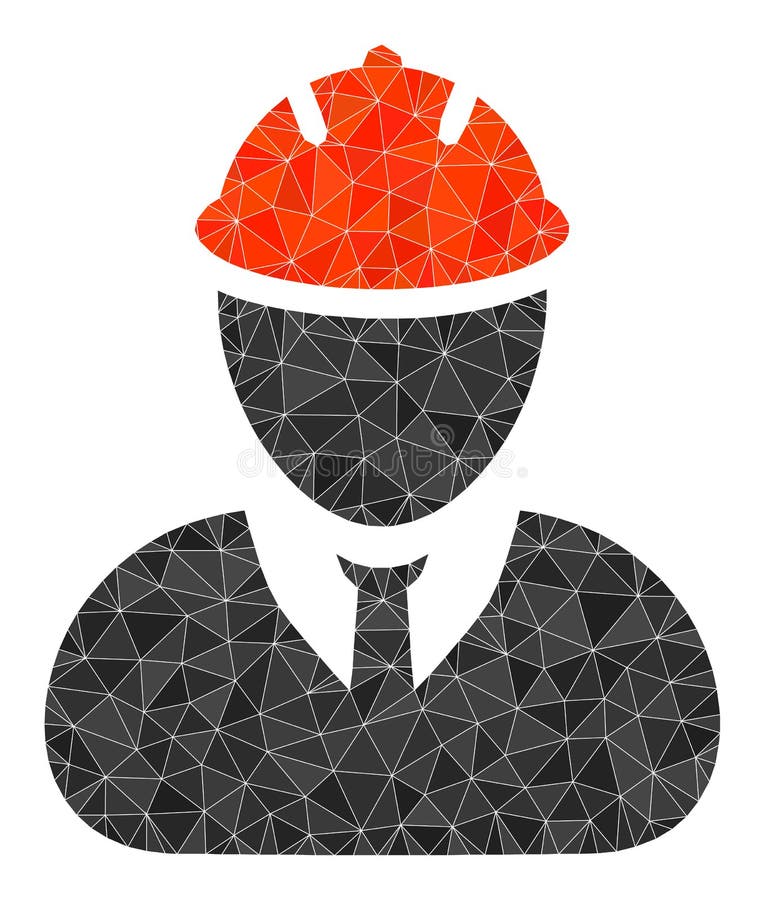 Vector Engineer Lowpoly Icon Stock Vector - Illustration of constructor ...