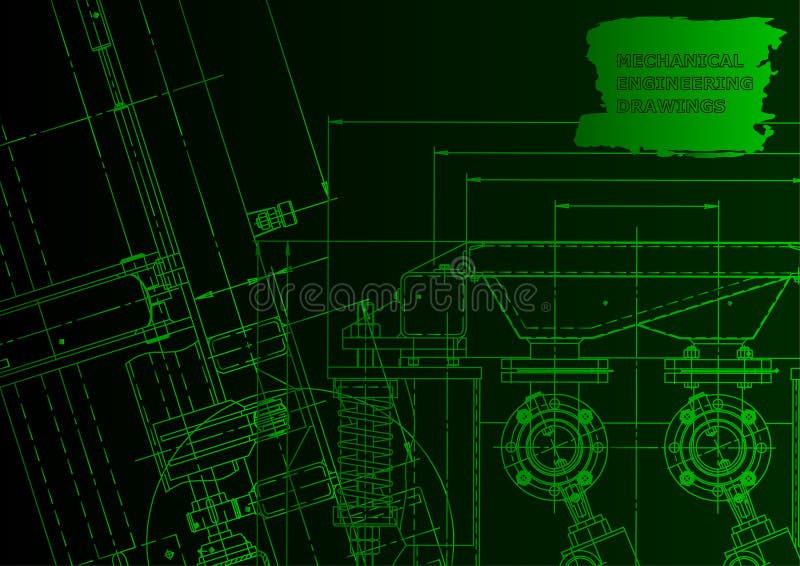 Cover, Flyer, Banner. Vector Engineering Illustration. Blueprint ...