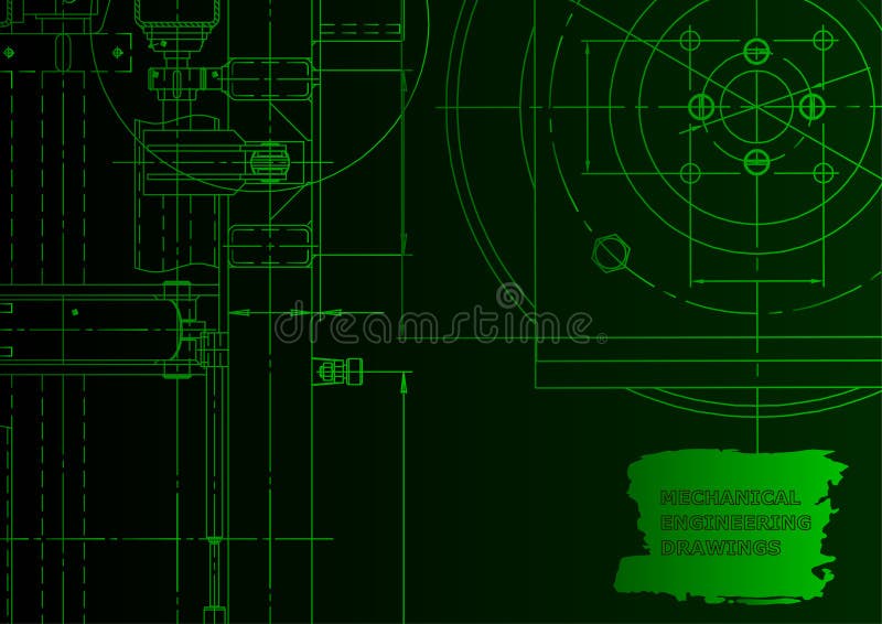 Cover, Flyer, Banner. Vector Engineering Illustration. Blueprint ...