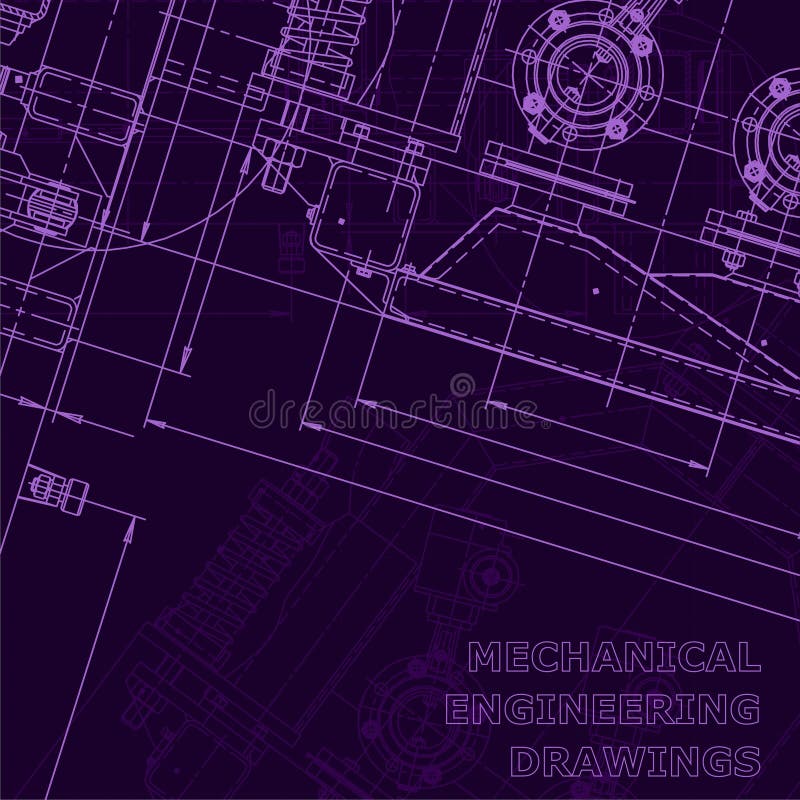 Vector Engineering Illustration. Cover, Flyer. Purple Cyberspace Stock ...