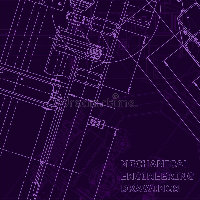 Vector Engineering Illustration. Cover, Flyer. Purple Cyberspace Stock ...