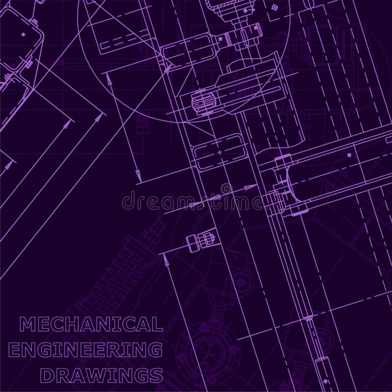 Vector Engineering Illustration. Cover, Flyer. Purple Cyberspace Stock ...
