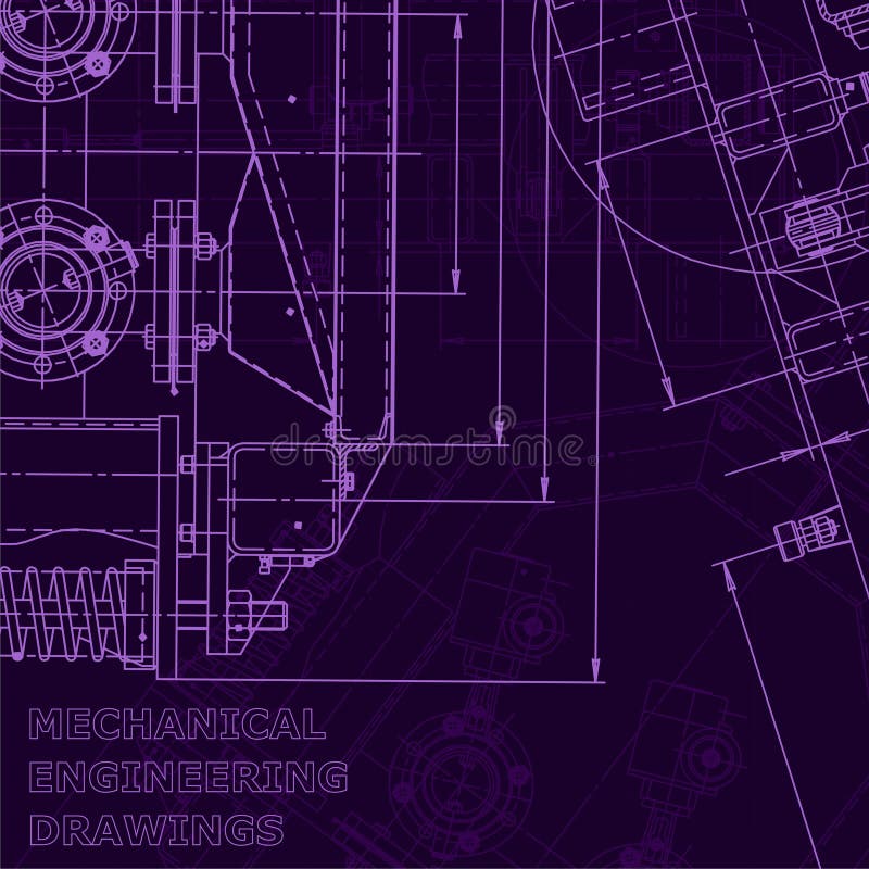 Vector Engineering Illustration. Cover, Flyer. Purple Cyberspace Stock ...