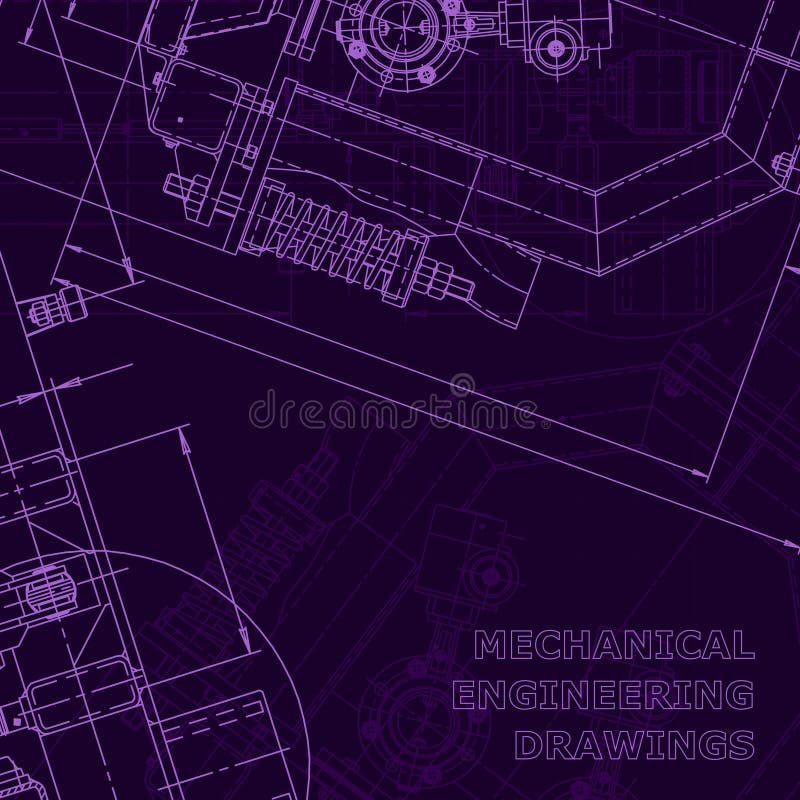 Vector Engineering Illustration. Cover, Flyer. Purple Cyberspace Stock ...