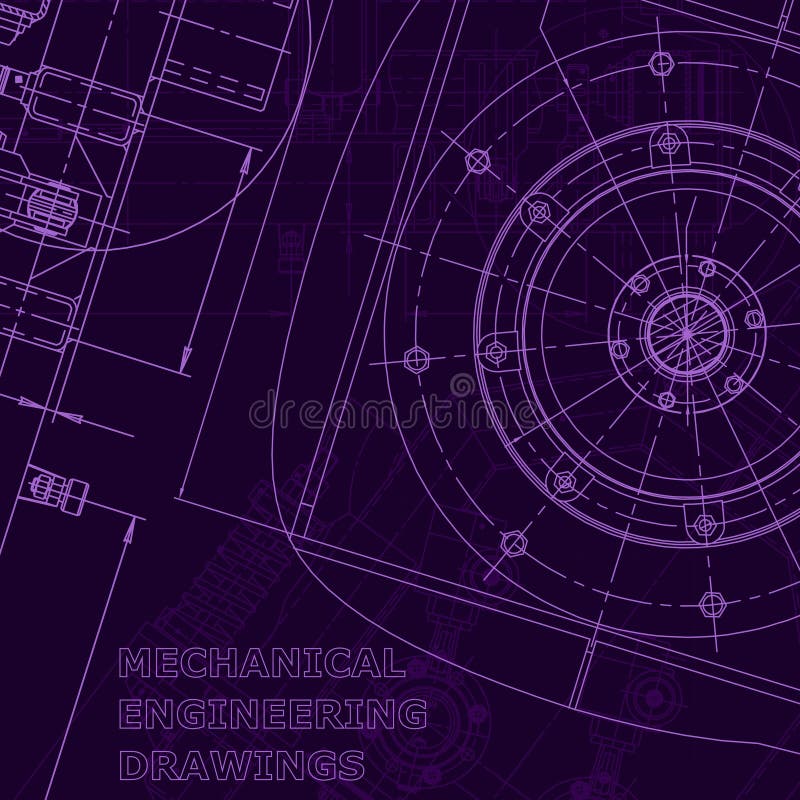 Vector Engineering Illustration. Cover, Flyer. Purple Cyberspace Stock ...