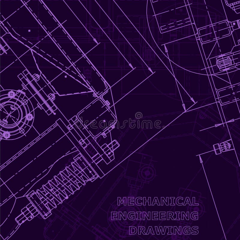 Vector Engineering Illustration. Cover, Flyer. Purple Cyberspace Stock ...