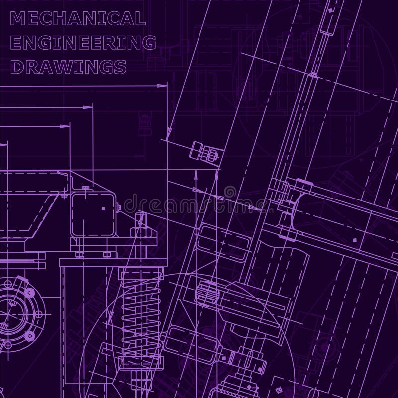 Vector Engineering Illustration. Cover, Flyer. Purple Cyberspace Stock ...
