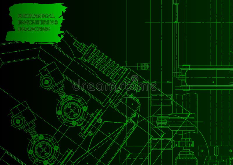 Cover, Flyer, Banner. Vector Engineering Illustration. Blueprint ...