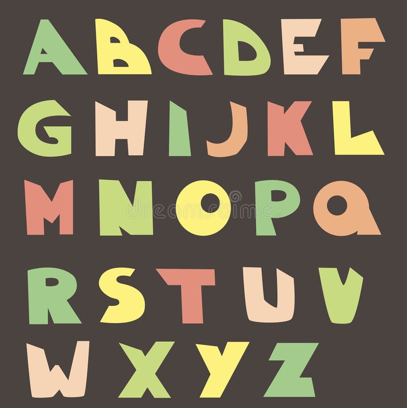 Vector English Alphabet, Kids Type Stock Vector - Illustration of ...