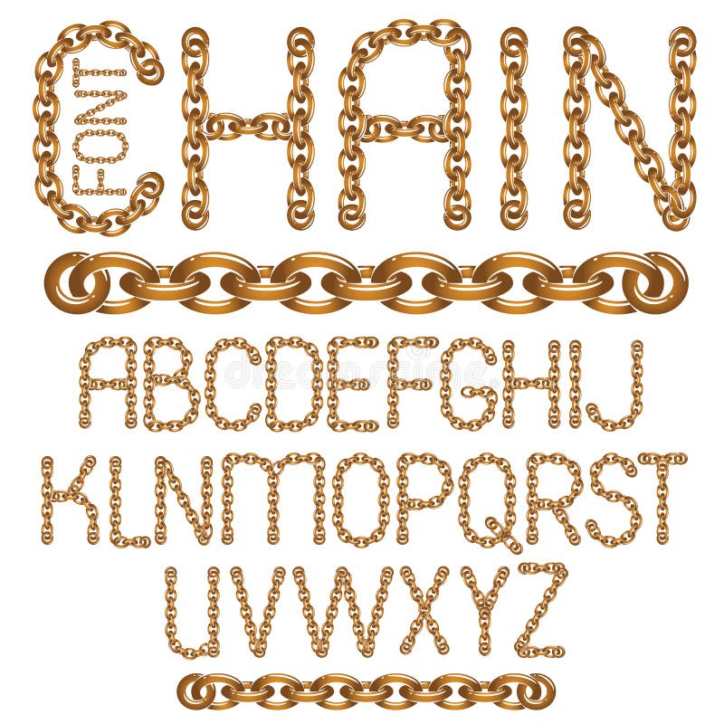 Gold Chain Font Stock Illustrations – 1,256 Gold Chain Font Stock ...