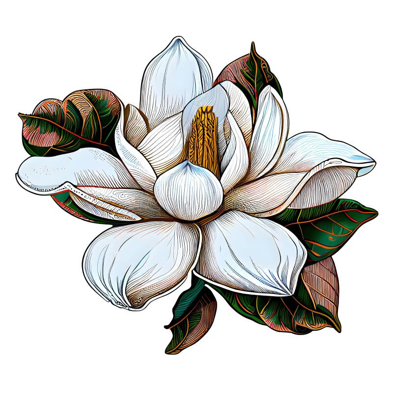 Engraved Style Illustration of Lotus for Posters Stock Illustration ...