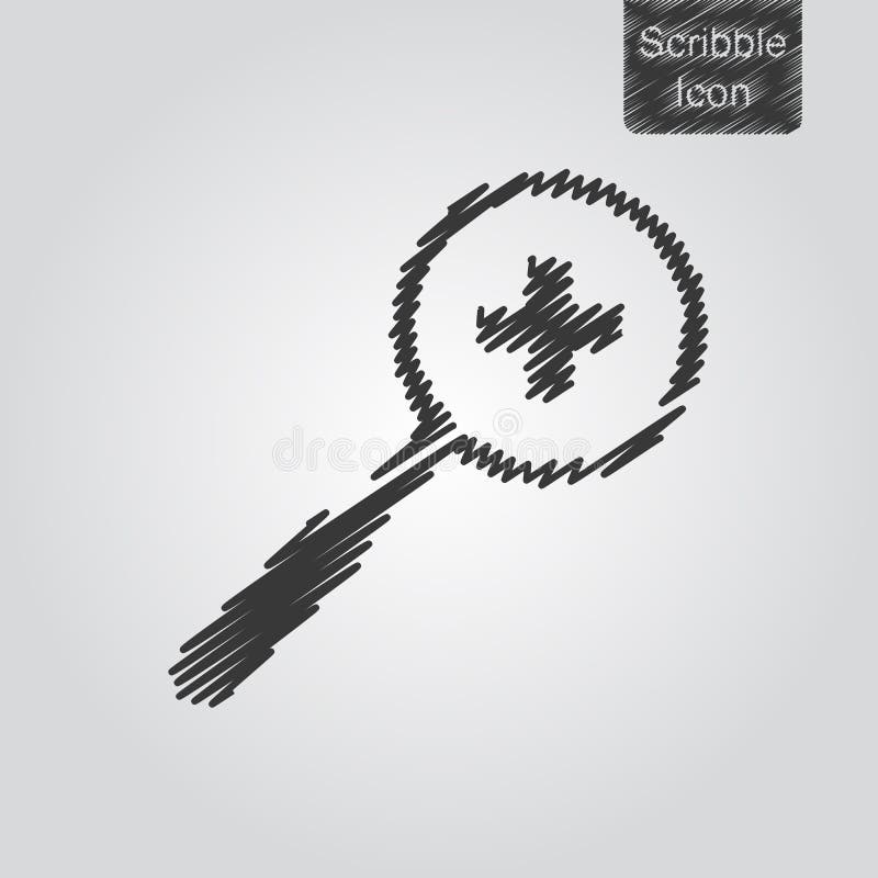 Vector Enlarge Tool Icon in Scribble Style Stock Vector - Illustration ...