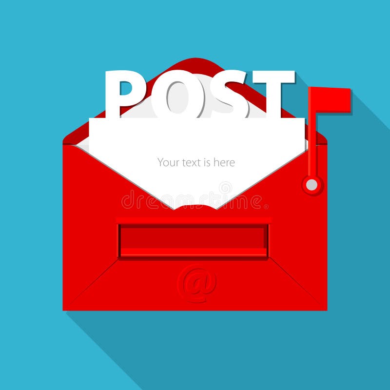 Vector of Envelope in Mail Box Shape. Flat Design Stock Vector ...