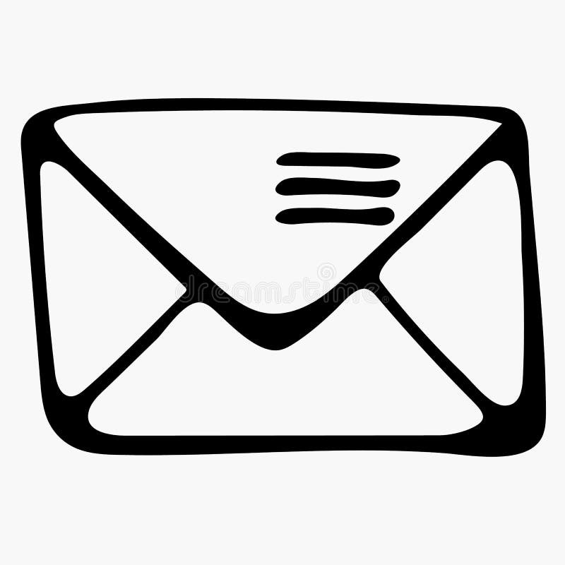 Vector Envelope Symbol Drawn by Hand Stock Vector - Illustration of ...