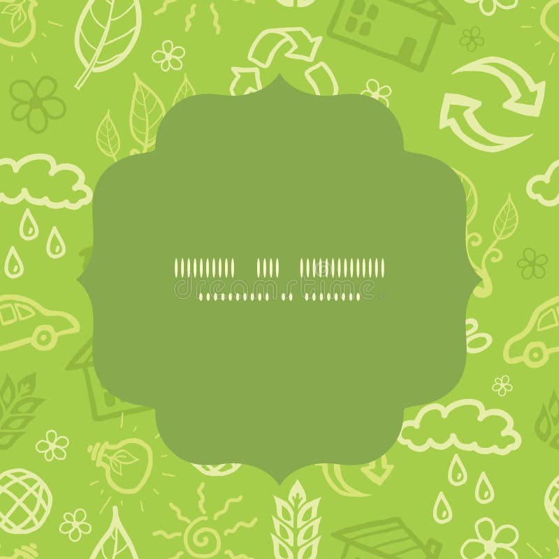 Vector Environmental Circle Frame Seamless Pattern Stock Vector ...