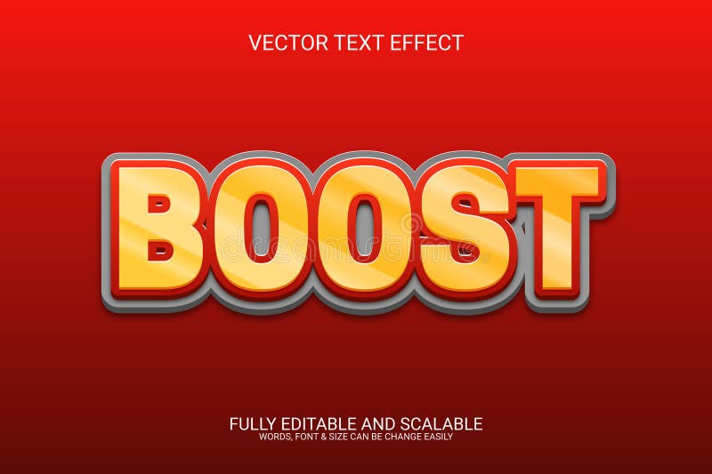 Boost Fully Editable Vector Eps 3d Text Effect Design. Stock ...
