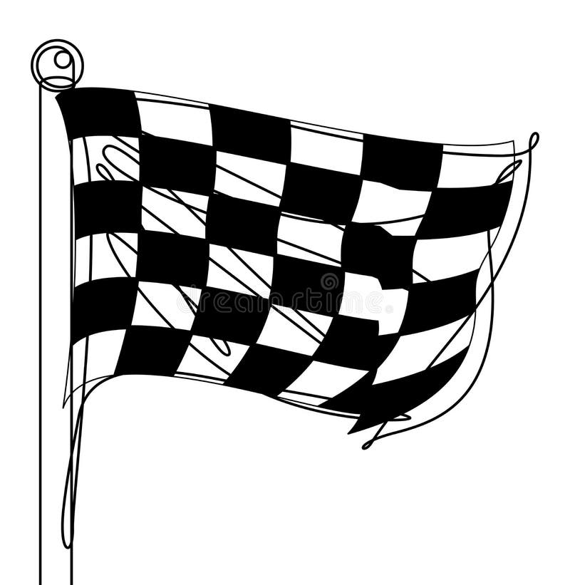 Single Checkered Flag (Waving Above) Stock Vector - Illustration of ...