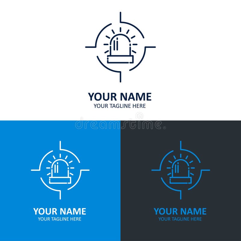 Alarm Logo Design with Typography Vector Stock Vector - Illustration of ...