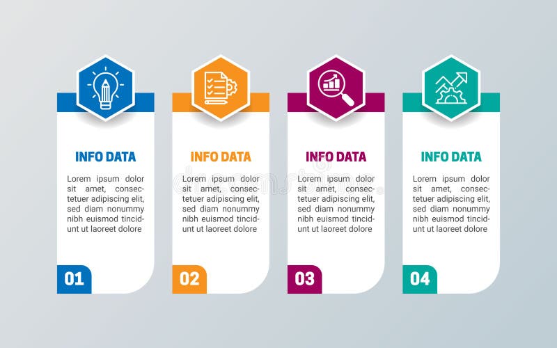 Polygon and Square Style Combination Vector Infographic Design. Stock ...