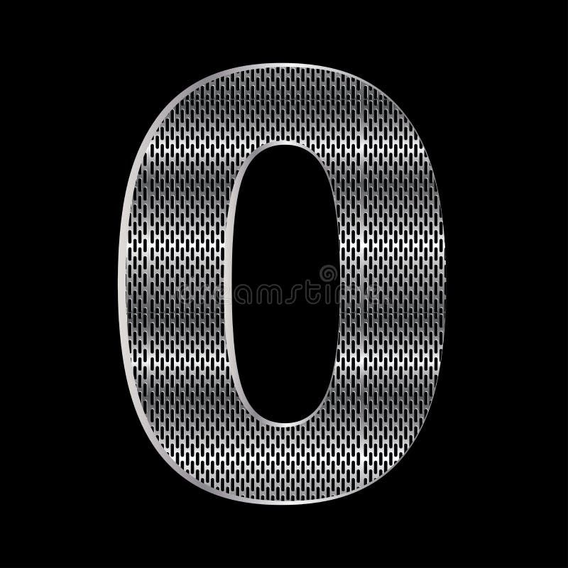 Vector EPS Steel Number 0 on Black Background. Learning Numbers, Serial ...