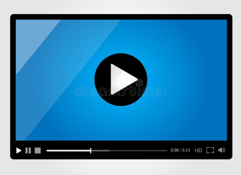 Video Player for Web, Minimalistic Design Stock Vector - Illustration ...