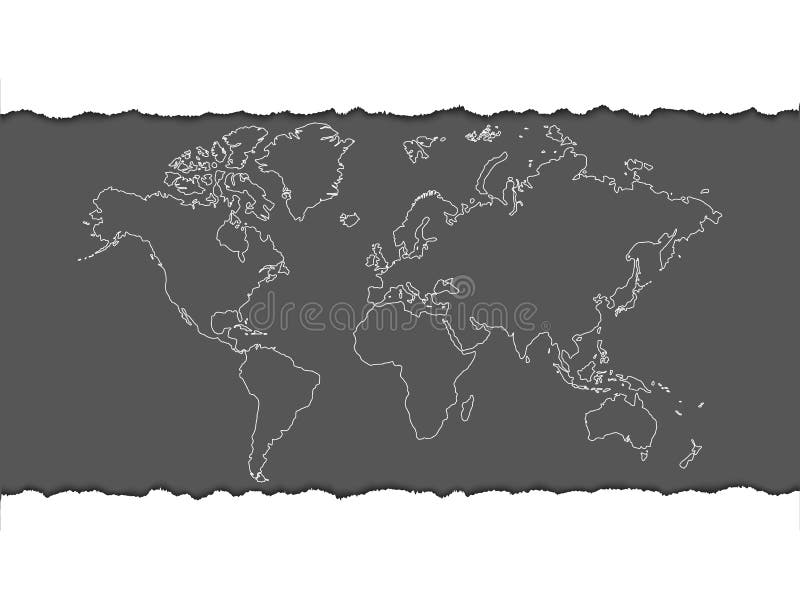 World Map Outline - Vector Illustration of Earth Map on White ...