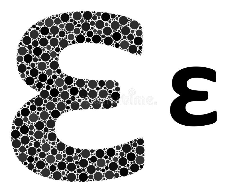 Vector Epsilon Greek Symbol Mosaic of Small Circles and Grunge Corfu ...