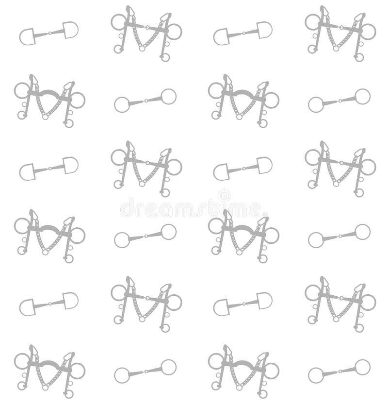Vector Equestrian Seamless Pattern of Horse Bits Stock Illustration ...