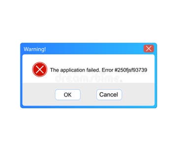 Vector Error Message, Warning Pop-up Window, Vintage User Interface ...