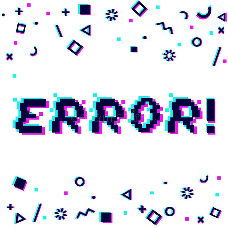 Vector error pixel glitch stock illustration. Illustration of decor ...