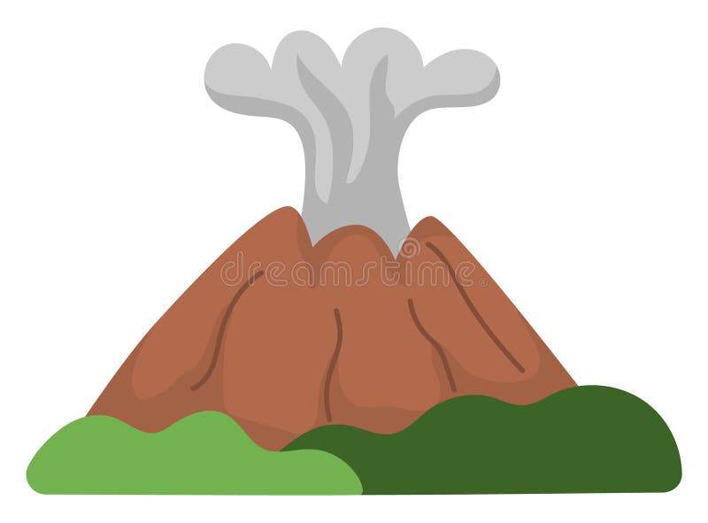 Vector Erupting or Exploding Volcano Mountains with Smoke Illustration ...