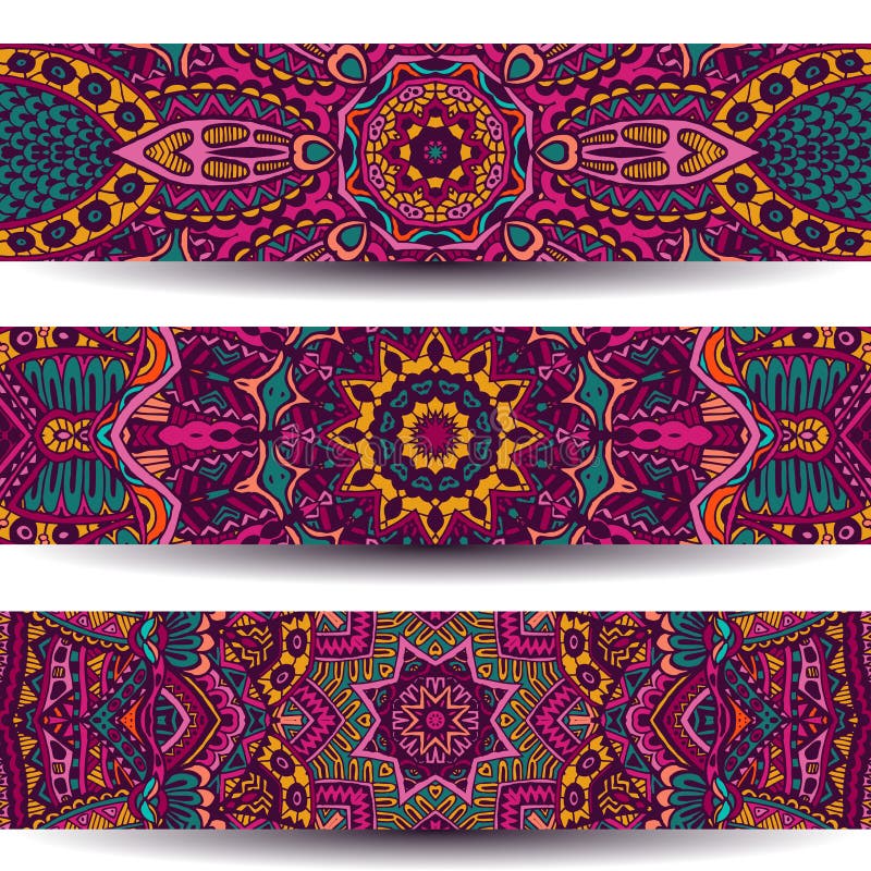Vector ethnic banner set stock vector. Illustration of bookmark - 77454717