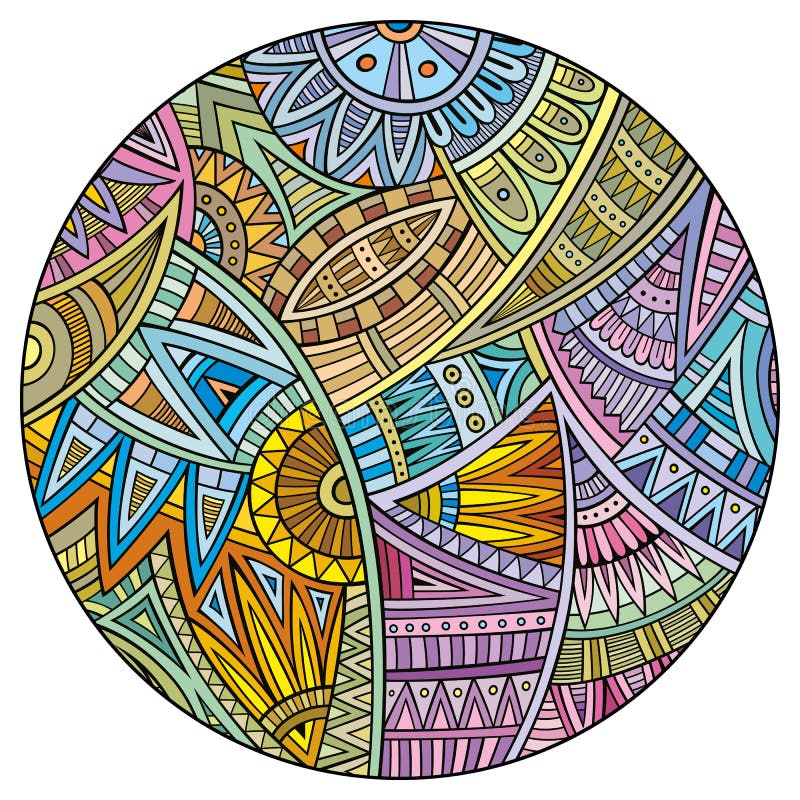 Vector Ethnic Circle Background. Stock Vector - Illustration of border ...