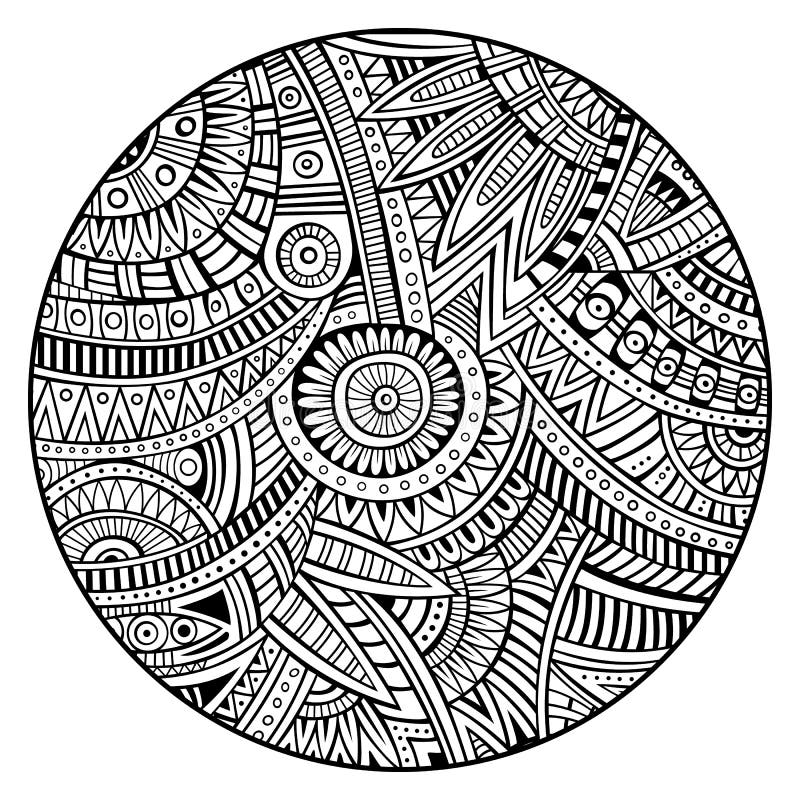Circle Abstract Tribal Ethnic Background Stock Vector - Illustration of ...