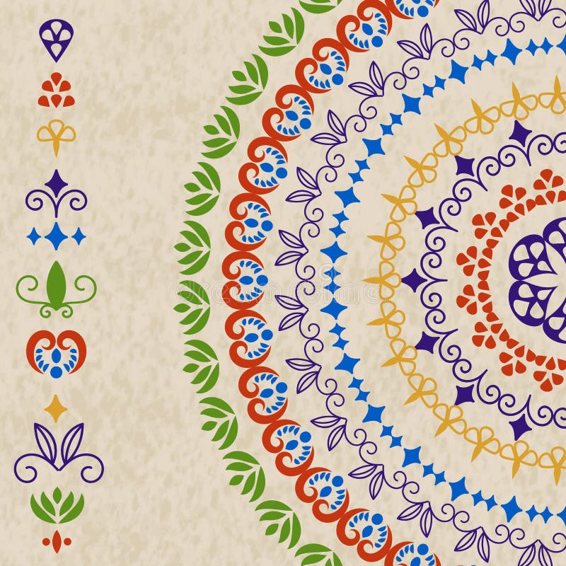 Vector Ethnic Design Elements and Rounded Pattern Stock Vector ...