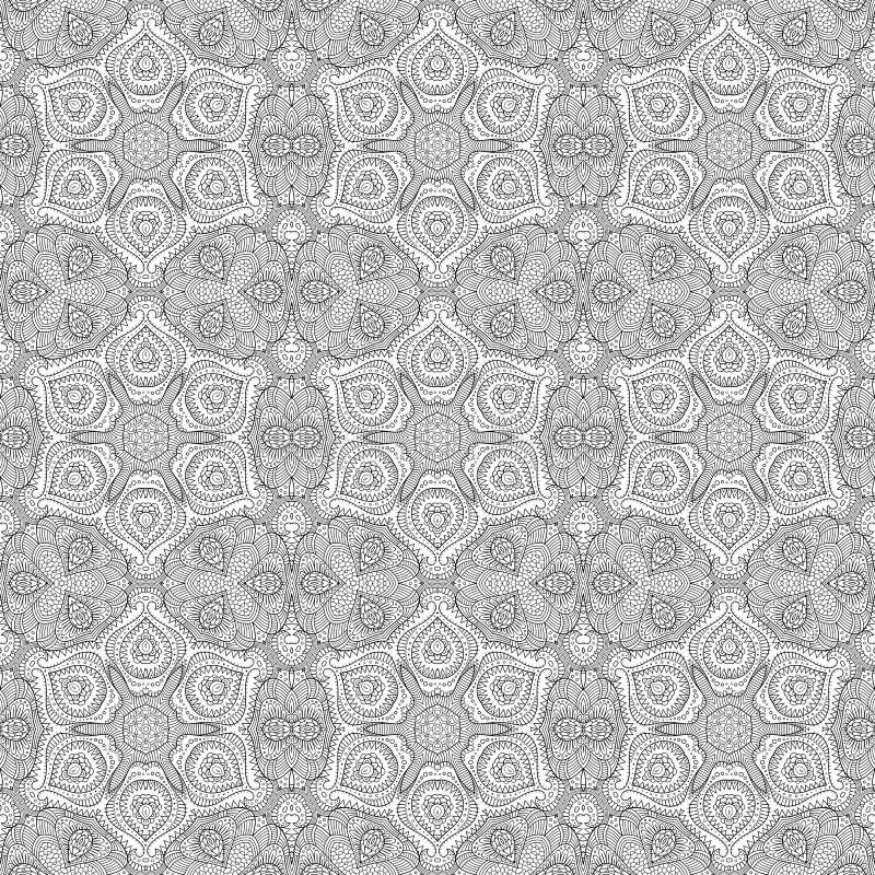 Vector Ethnic Line Art Hand Drawn Seamless Pattern Stock Vector ...