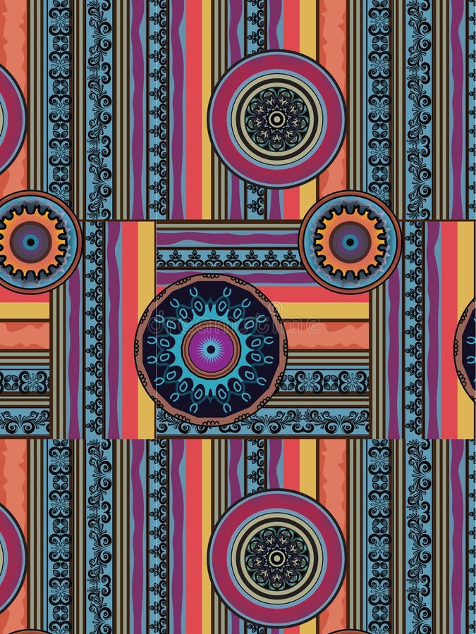 Vector Ethnic Pattern Design . Vector Ethnic Circles and Lines ...