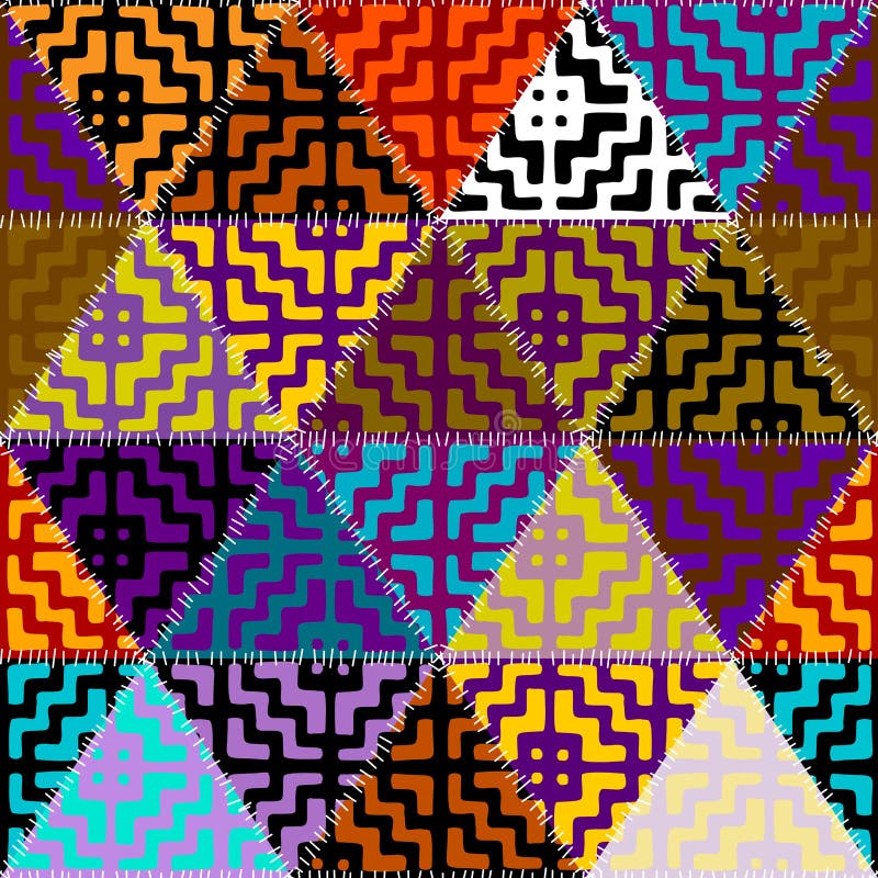 Vector Ethnic Tribal Pattern. Seamless Art Image. Stock Vector - Illustration of indians, retro ...