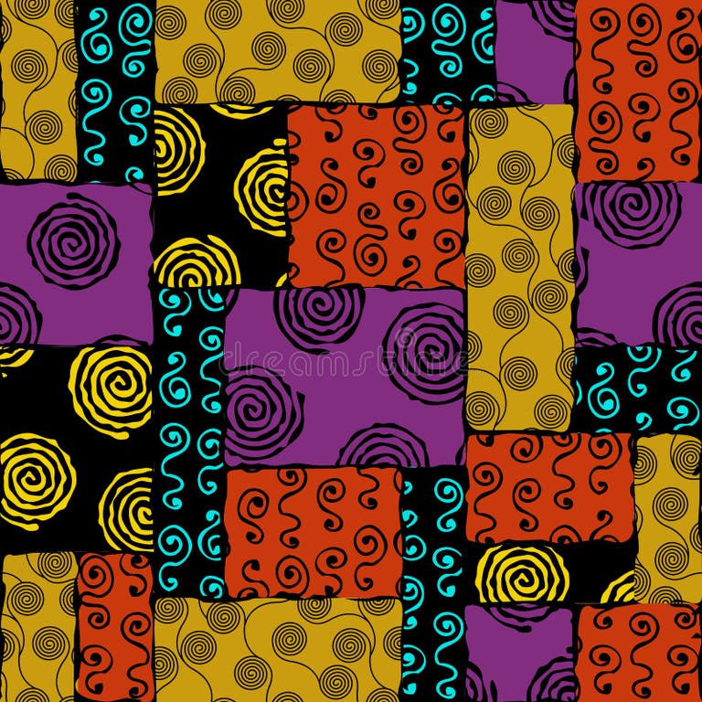 Vector Seamless Ethnic Patchwork Pattern Stock Illustrations 29 009