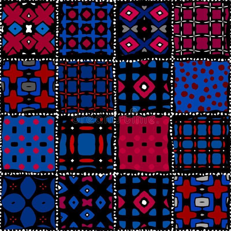 Vector Ethnic Tribal Pattern. Seamless Art Image. Rhombuses Patchwork. Stock Vector ...