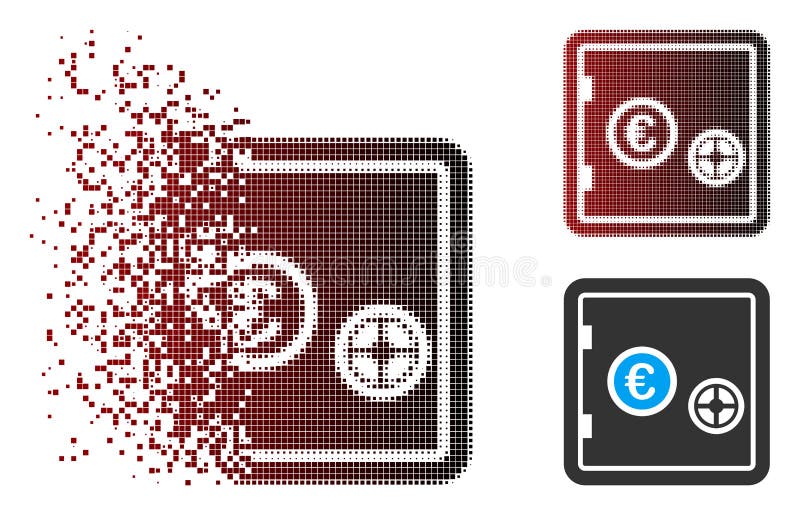 Sparkle Pixel Halftone Euro Safe Icon Stock Vector - Illustration of ...