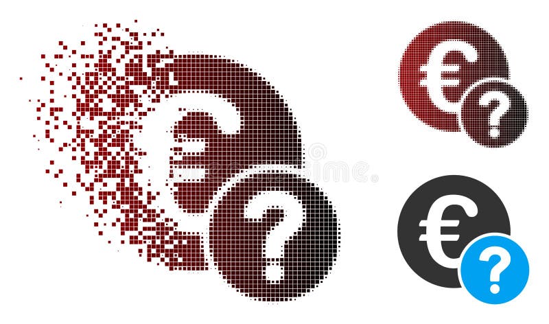 Dissipated Pixel Halftone Euro Status Icon Stock Vector - Illustration ...