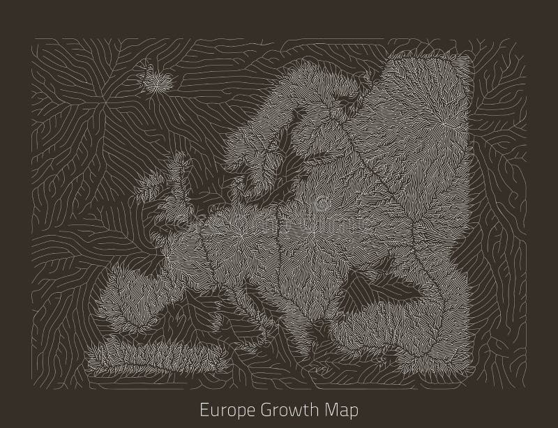 Vector Europe Map. Generative Growth Structure in Form of Continent ...