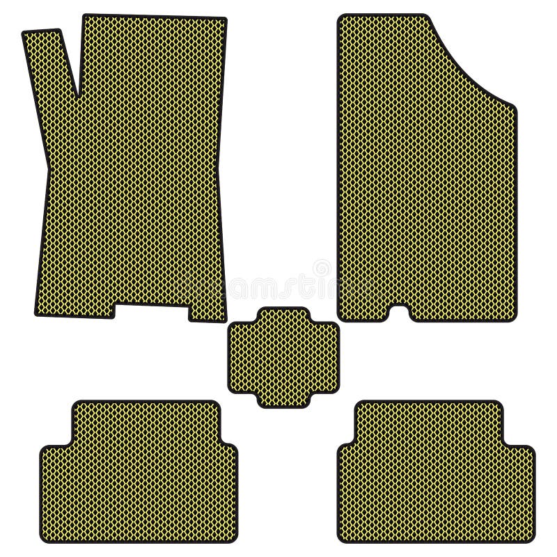 Vector eva yellow car mats stock vector. Illustration of interior ...