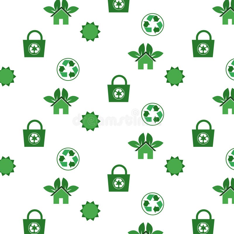 Vector Evironment Protection Ecology and Recycling Theme Green Icon Set ...