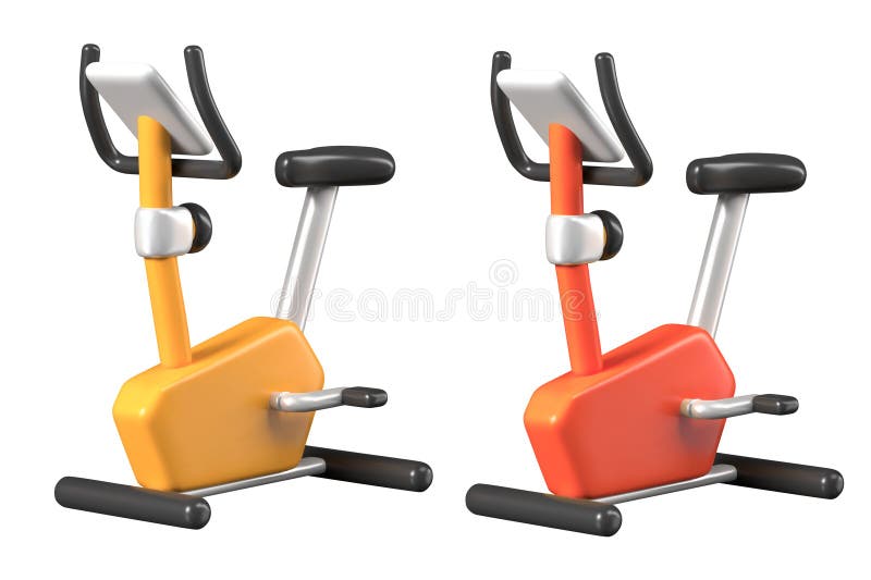 Vector Exercise Bikes Closeup. Isolated Realistic Templates of ...