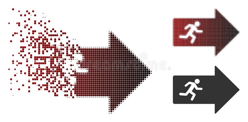 Sparkle Pixel Halftone Exit Arrow Icon Stock Vector - Illustration of ...