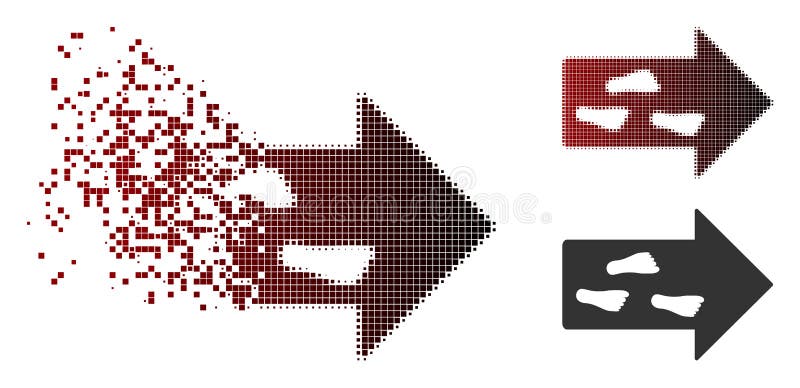 Sparkle Pixel Halftone Exit Direction Icon Stock Vector - Illustration ...